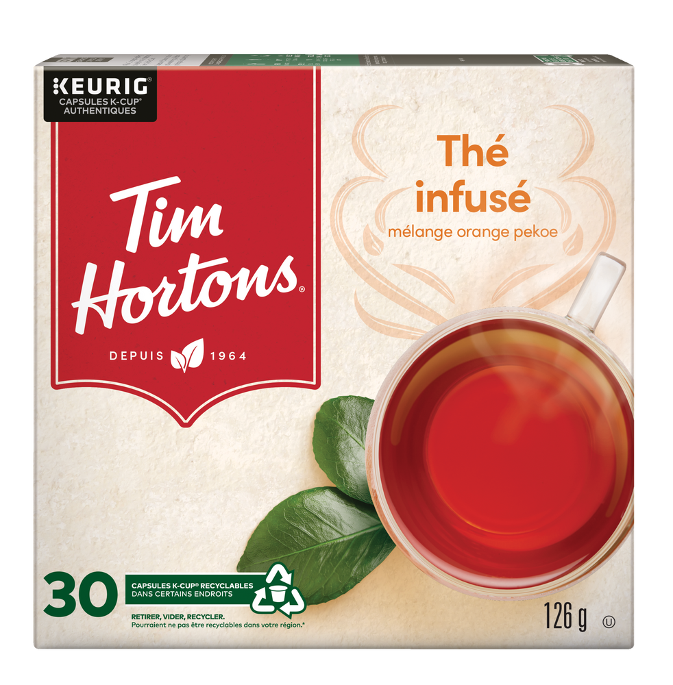 Dosettes de thé K-Cup Keurig Tim Hortons, thé infusé Orange Pekoe, 126 ...
