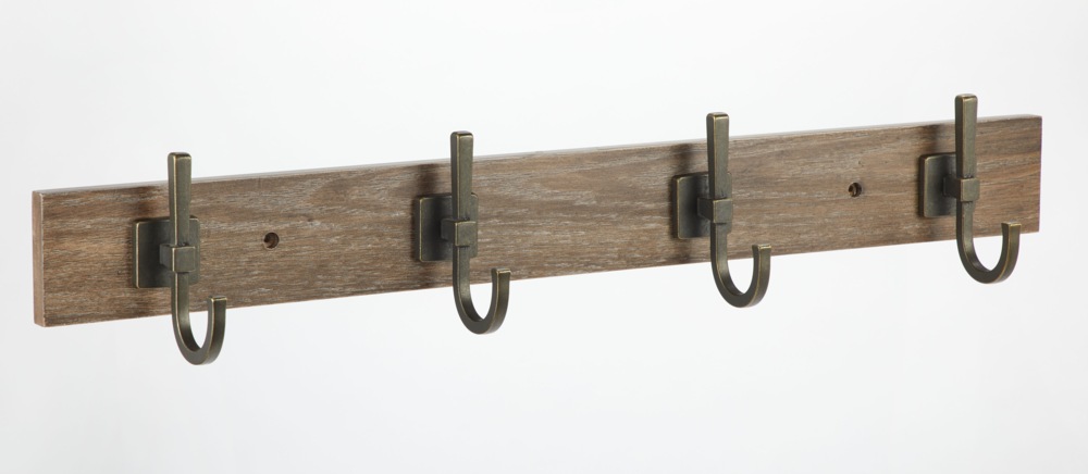 CANVAS 4-Hook Rail, Weathered Walnut, 27-in | Canadian Tire