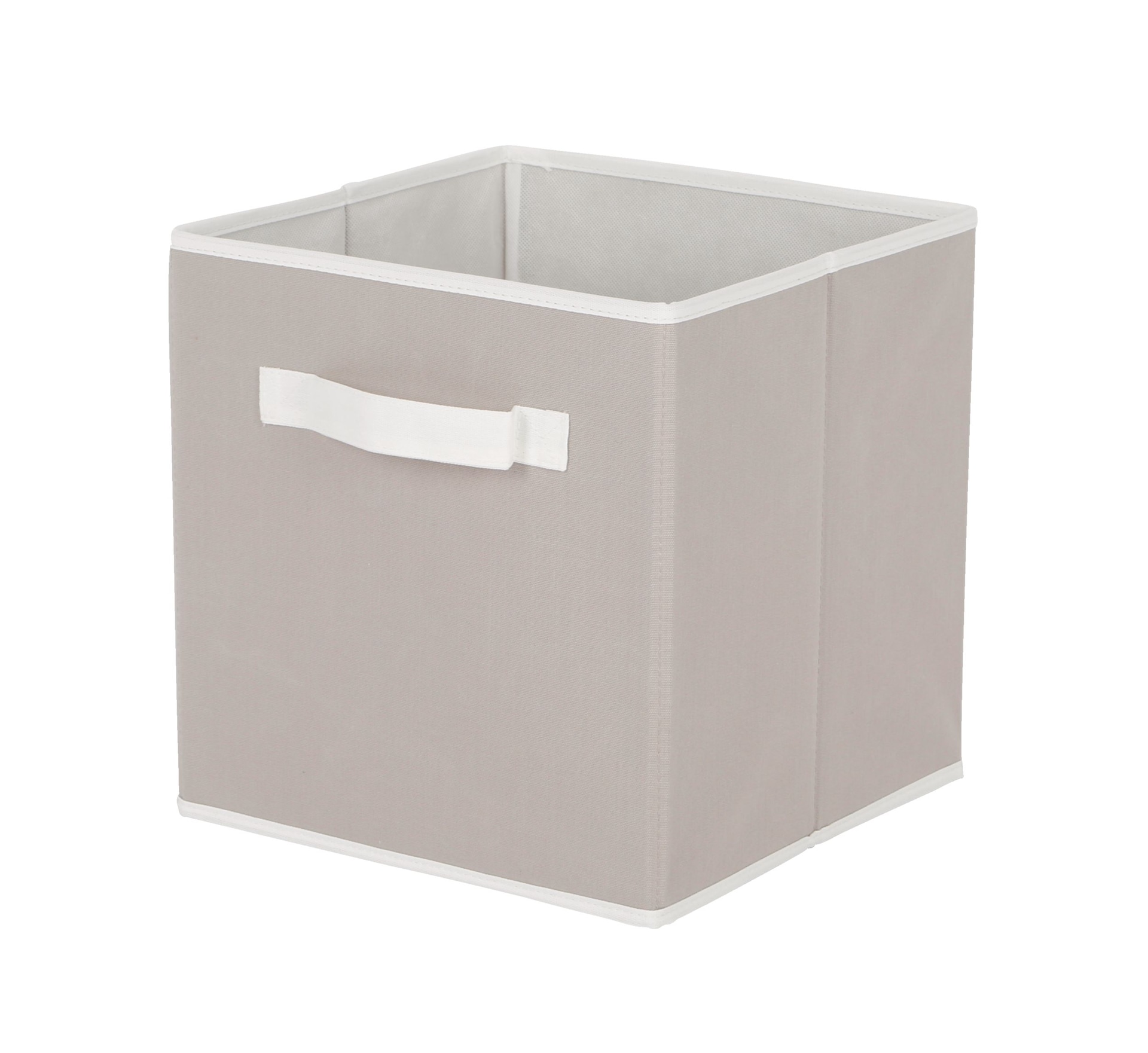 CANVAS Cube Fabric Drawer Basket, White/Grey, 11 x 11 x 11-in ...