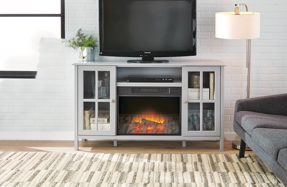 MasterFlame Electric Fireplace TV Stand, 55.5-in, 1500W, Includes ...