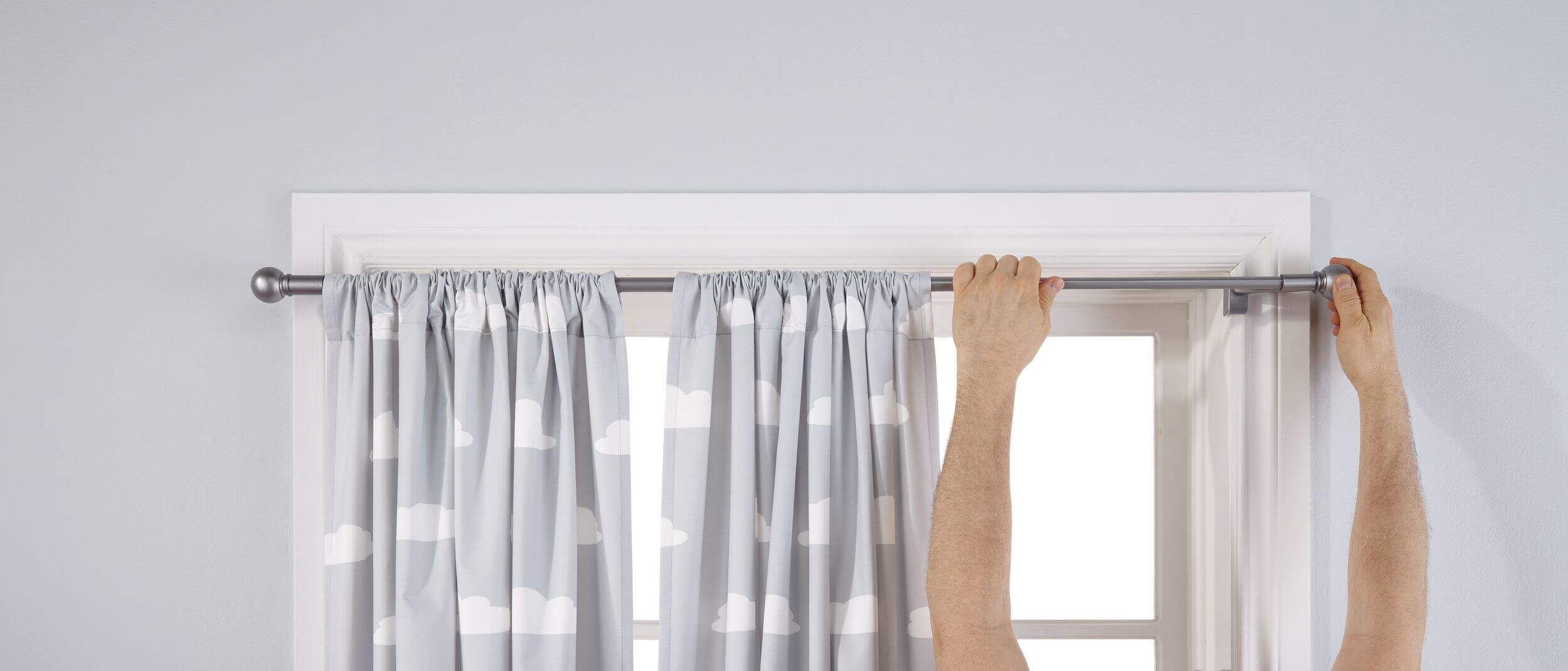 For Living Smart Rod Adjustable Steel Curtain Rod, Assorted Colours, 24 ...