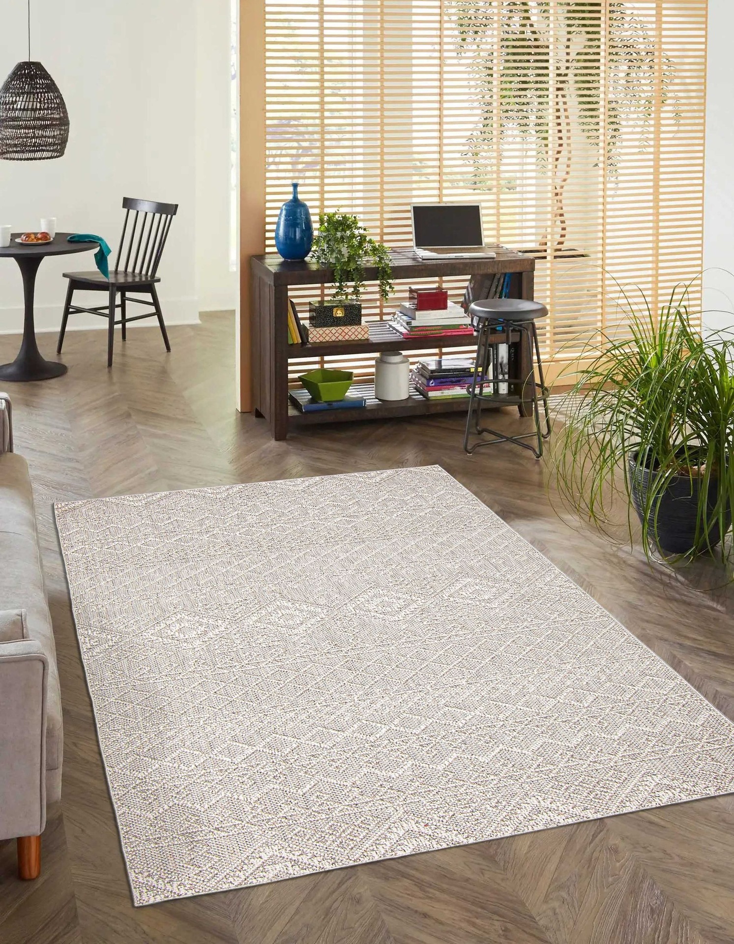 Gemini Rectangular Texturized Polypropylene Indoor Area Rug, Grey, 8-ft ...