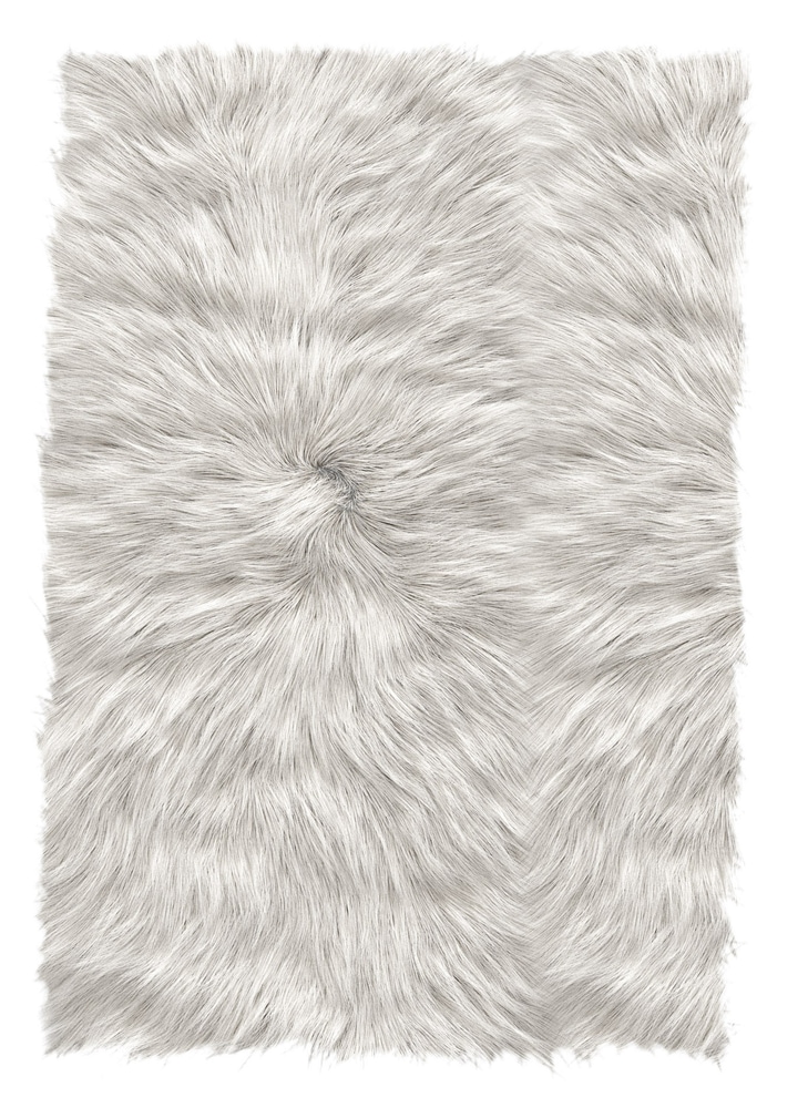 ECARPET Plush Faux Sheepskin Indoor Area Rug, Ivory, Assorted Sizes ...