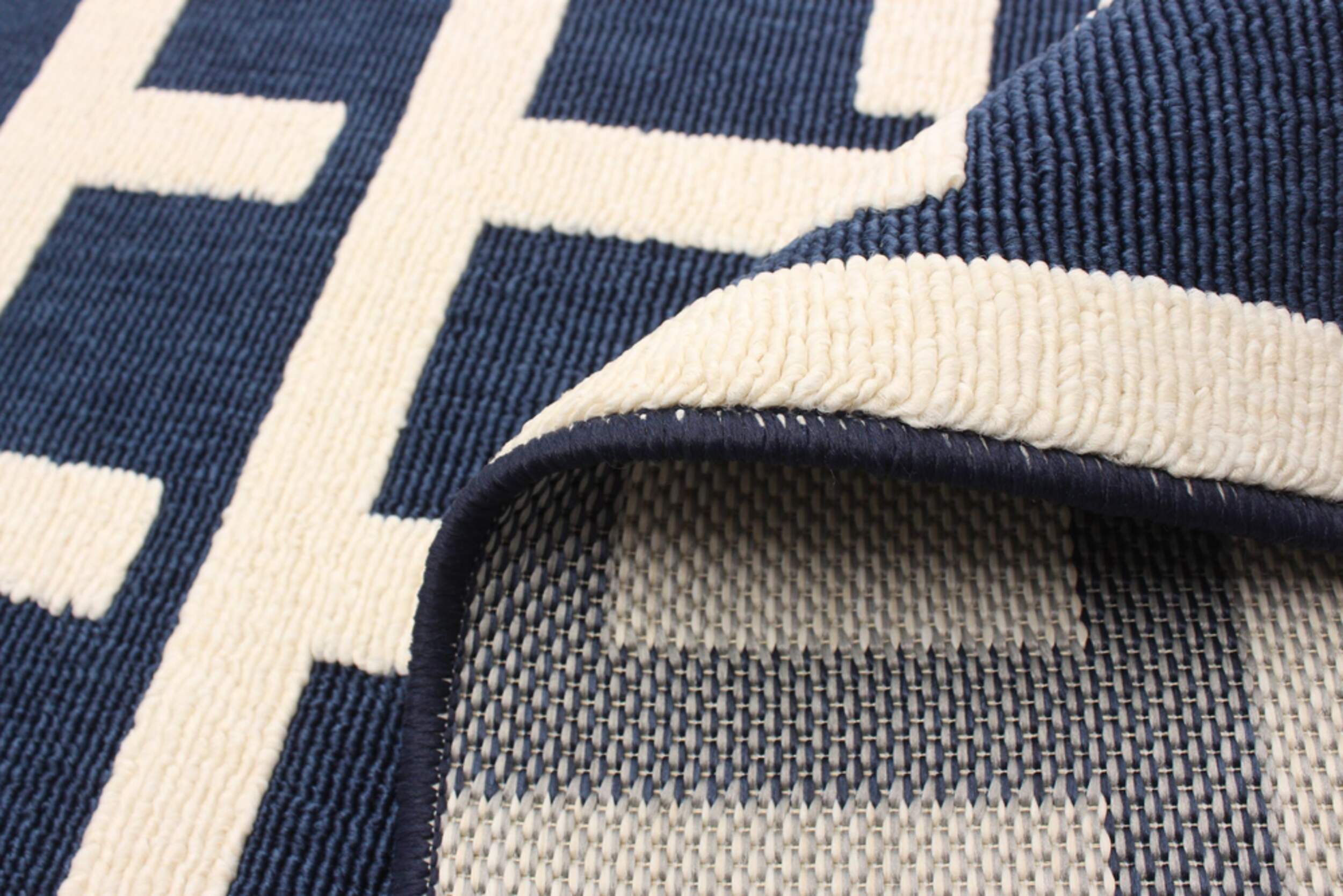 ECARPET Villa Indoor/Outdoor Geometric Area Rug, Light Blue/Ivorry ...