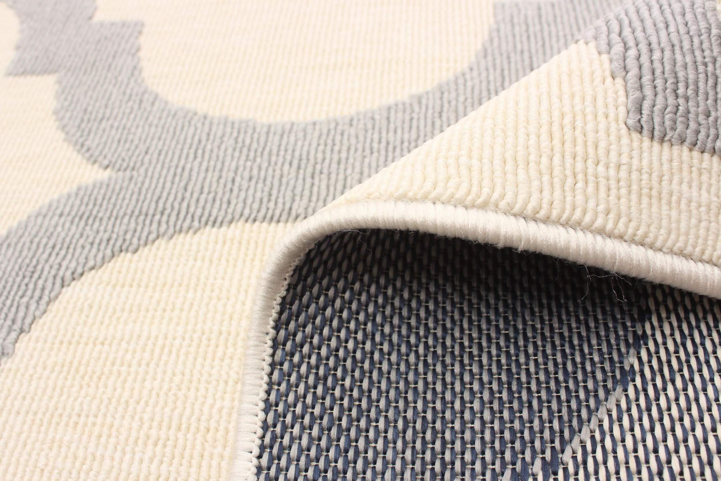 ECARPET Cambridge Indoor/Outdoor, Geometric Area Rug, Ivory/Light Grey ...