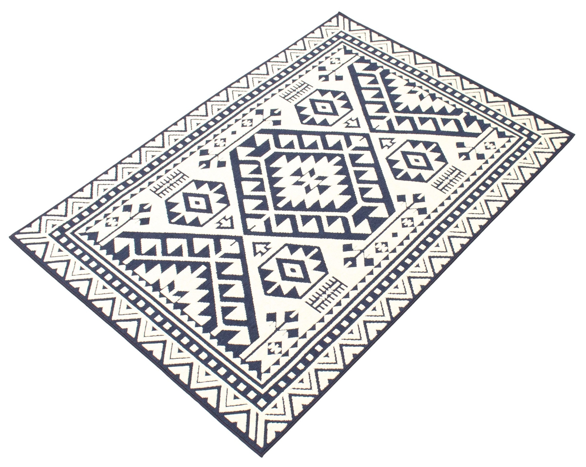 ECARPET Aaya Indoor/Outdoor Area Rug, Blue/White, Assorted Sizes ...
