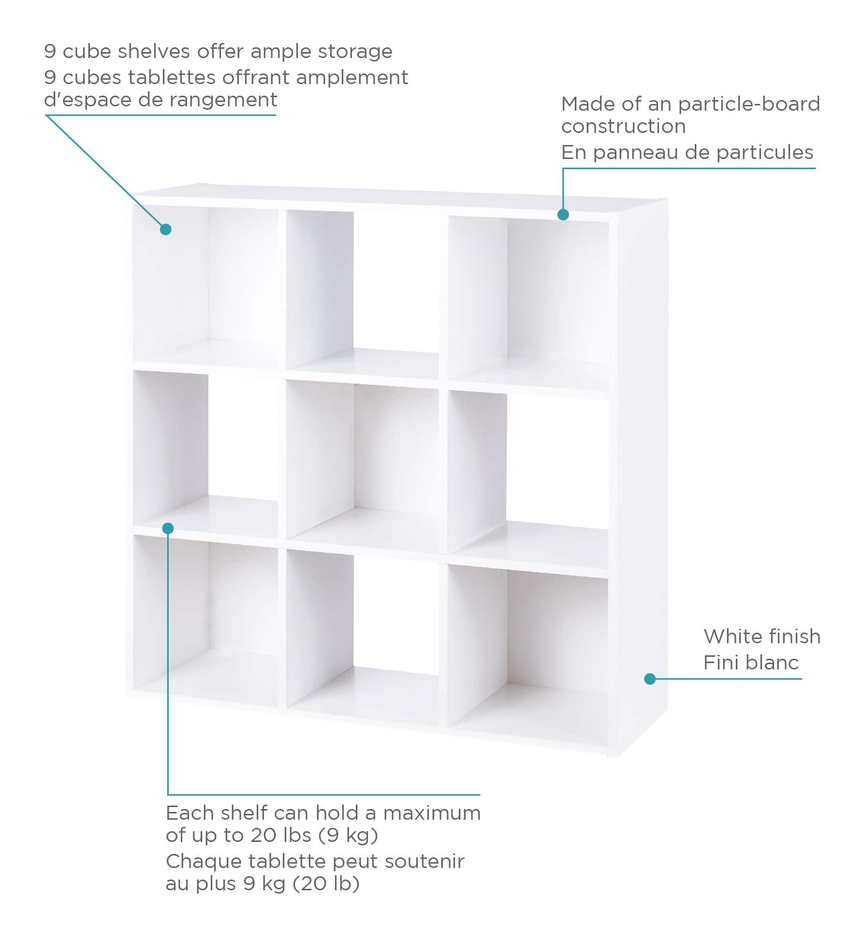 White 9 cube storage unit store