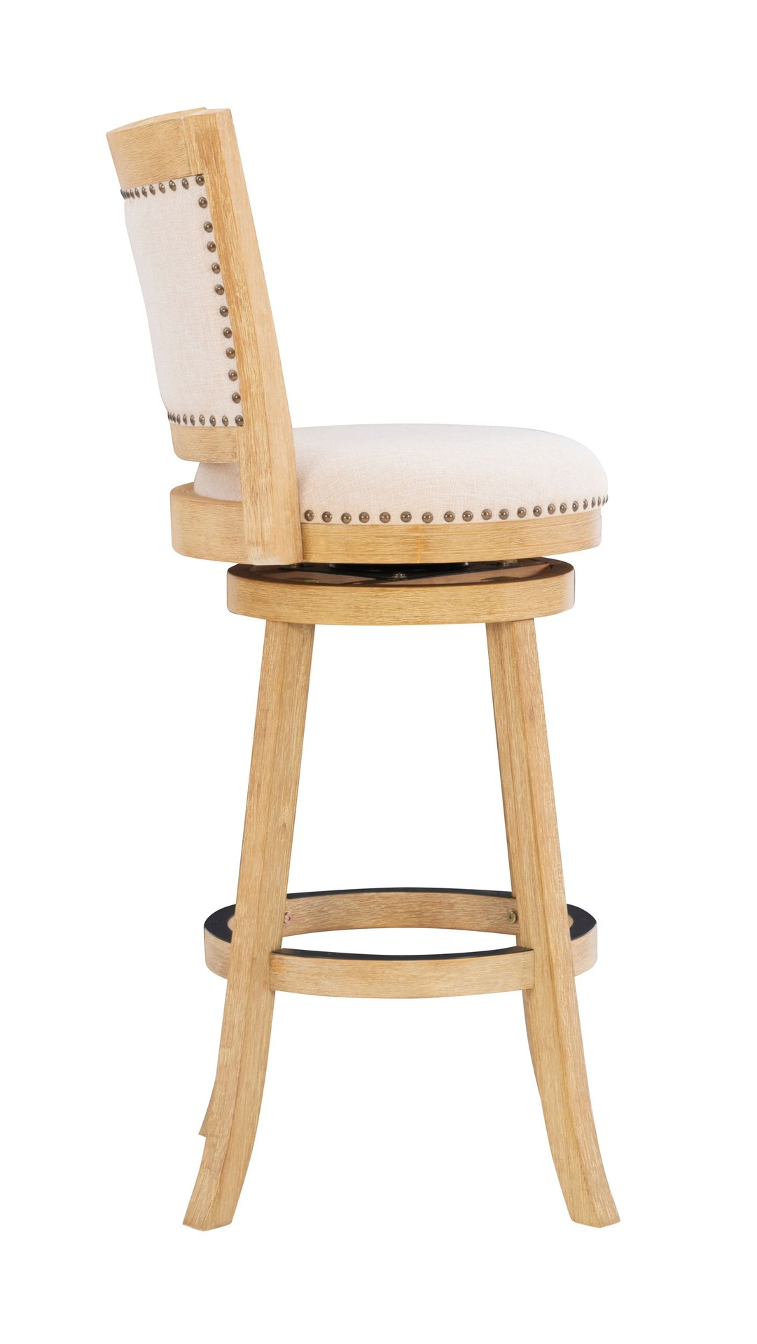 Linon Home Décor Tift Linen Upholstered Rustic Swivel Barstool, Grey ...