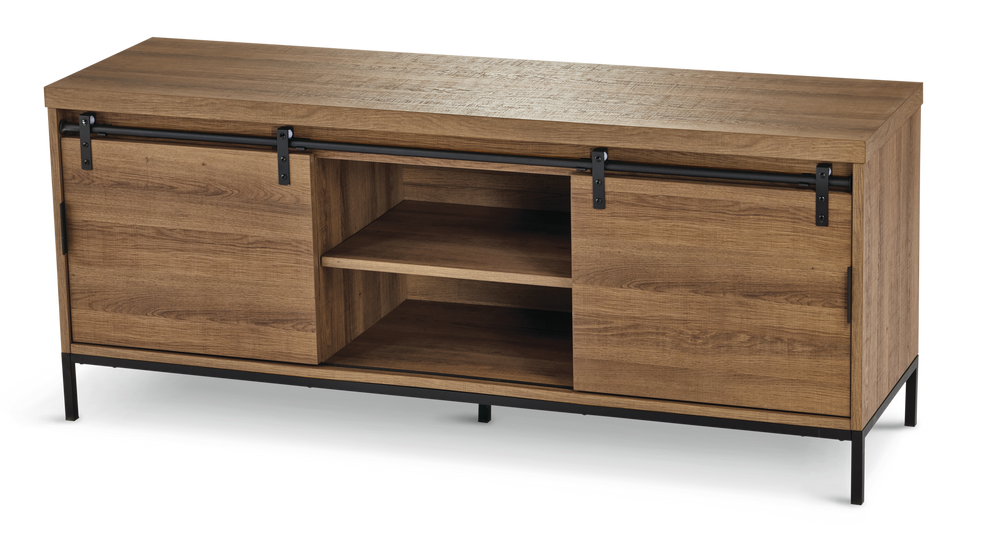 Meuble pour téléviseur et console de rangement multimédia à 2 portes à ...