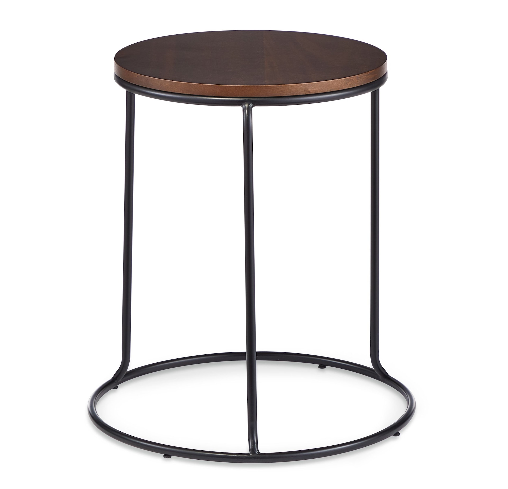 CANVAS Kelowna Round Solid Wood Top Stacking Sofa End/Side Accent Table ...