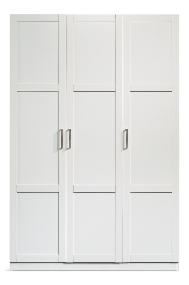 Penderie/garde-robe à 3 portes avec tringle et tablettes Sauder, blanc ...