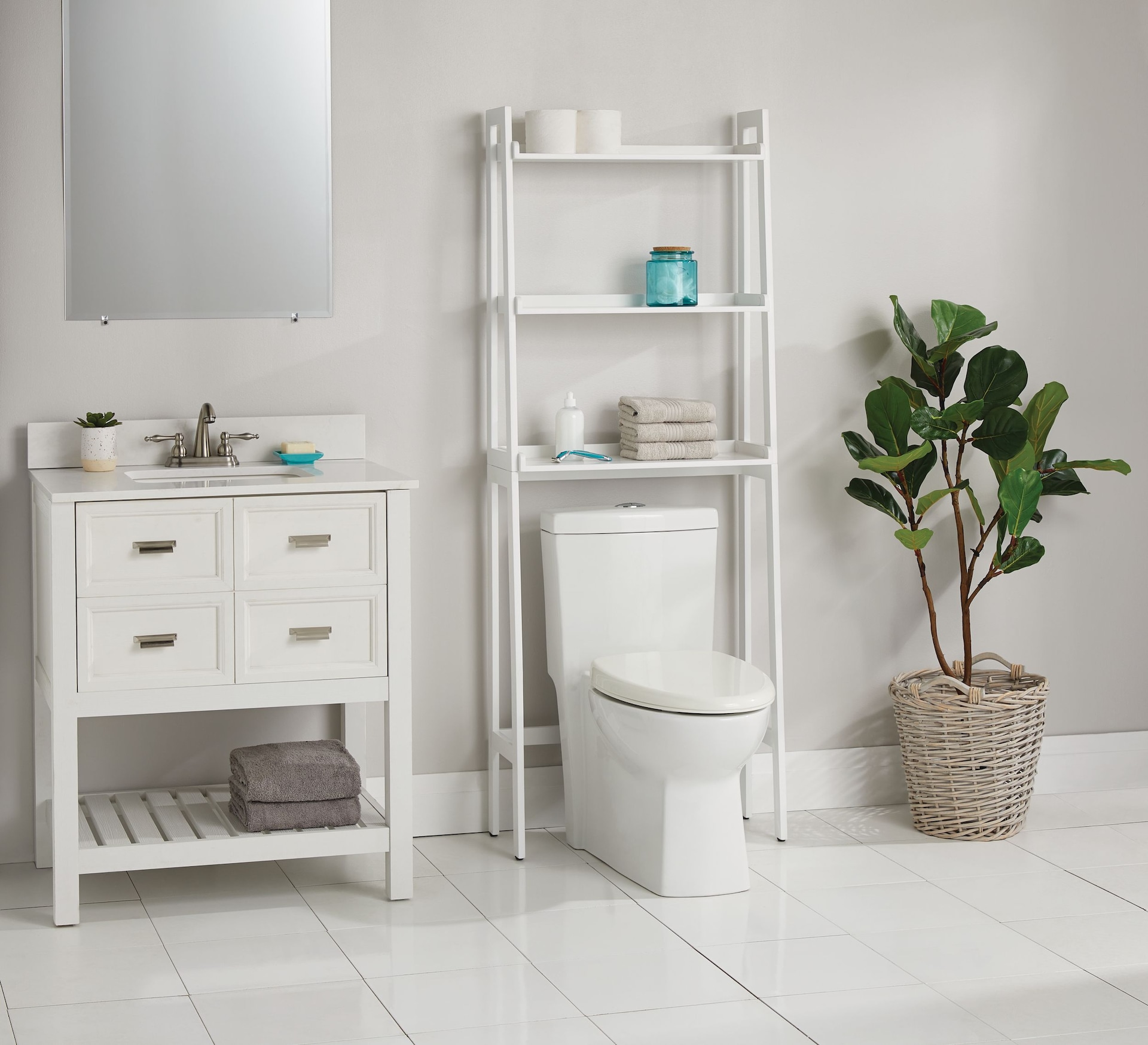 For Living Ladder Bathroom Space Saver White Canadian Tire