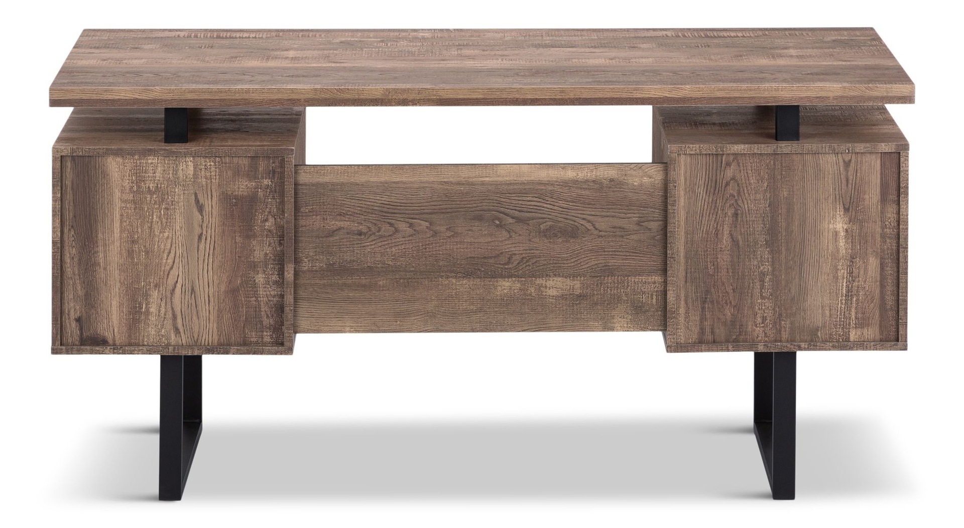 Monarch 3-Drawer Metal Frame Home Office Computer Desk With File ...