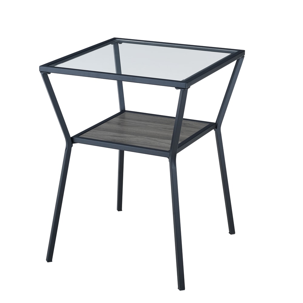 Walker Edison Lisburn Designs Modern Angular Side Table, Grey ...