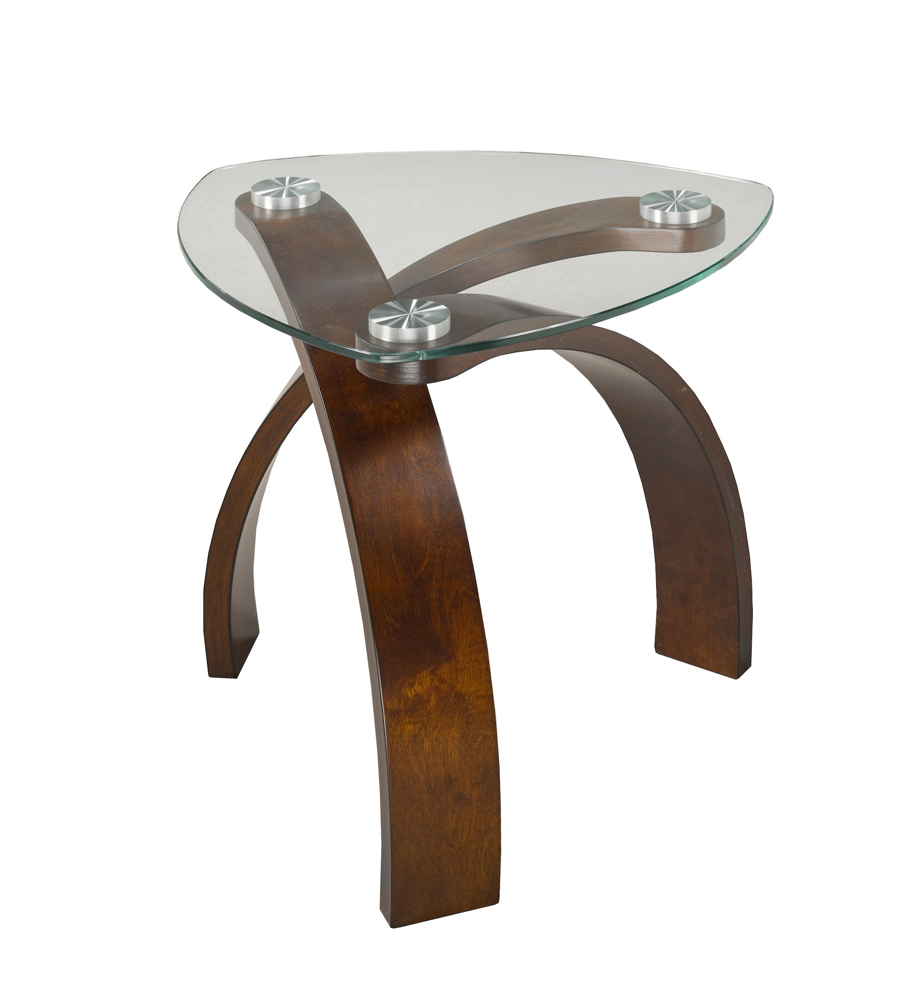 Brassex Houston Contemporary End Table with Tempered Glass Top, Dark ...