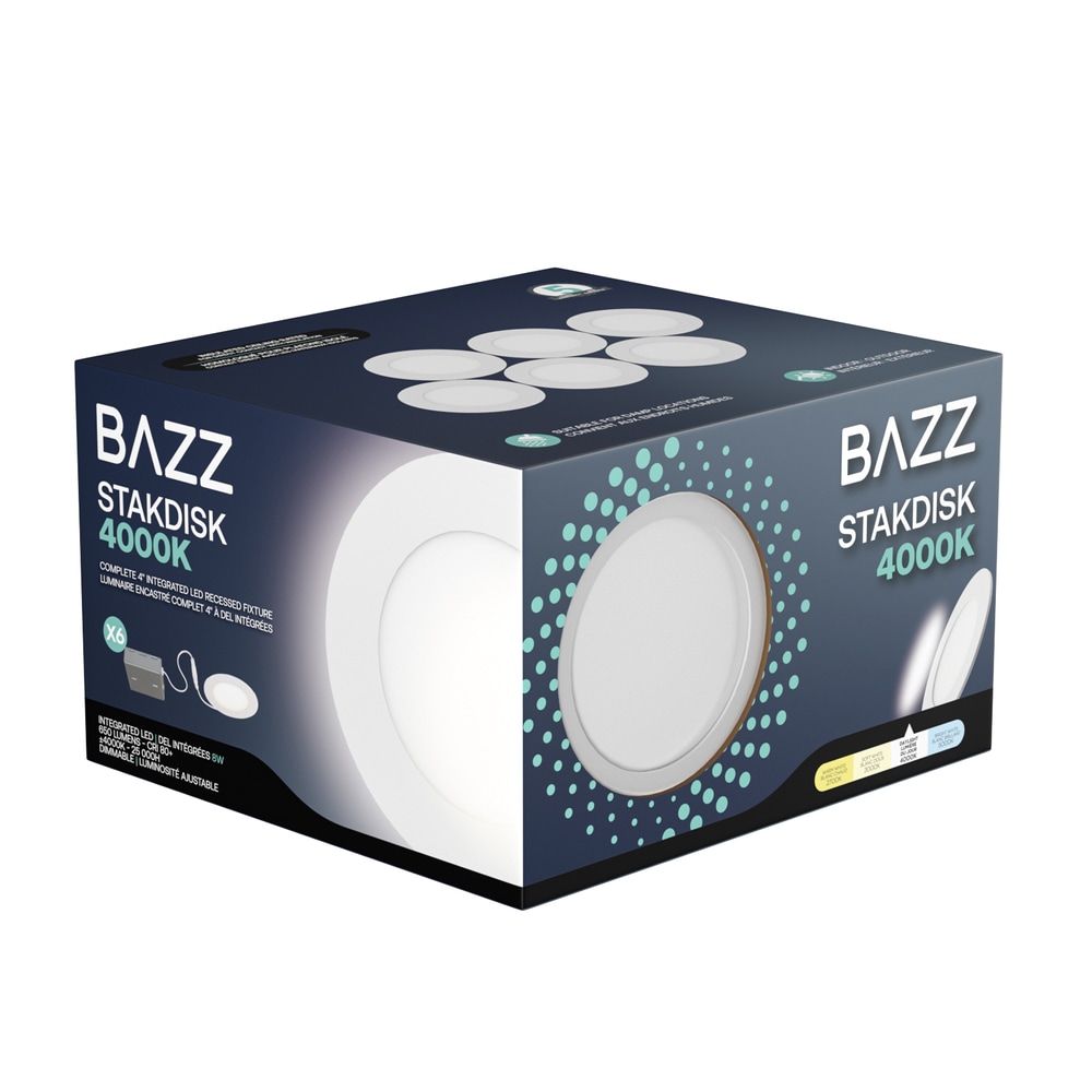 Luminaires encastrés BAZZ, blanc froid, 4 po, paq. 6 | Canadian Tire