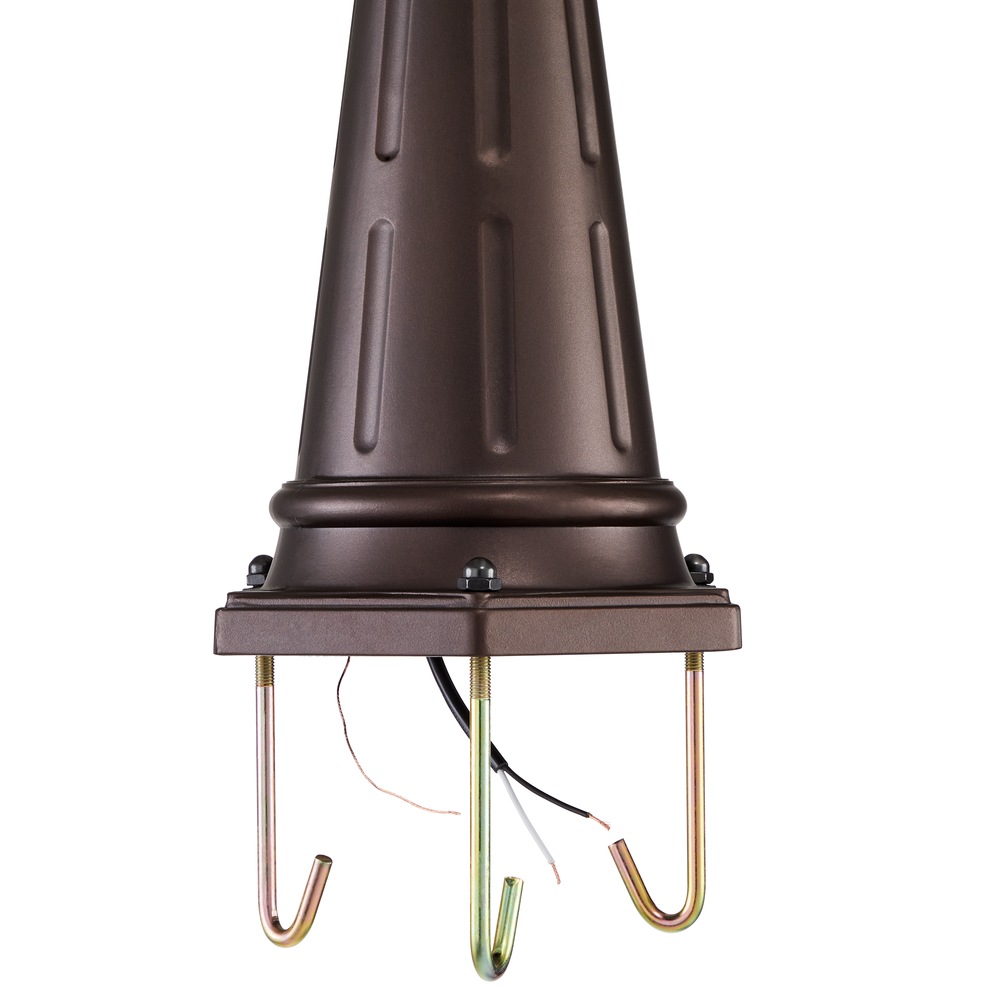 NOMA Astoria Clear Ribbed Glass Triple-Head Outdoor Lamp Post, Weather ...