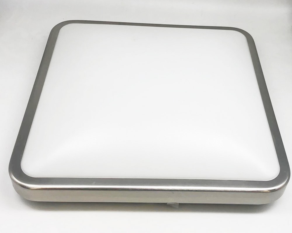 NOMA Square Frame LED Flush Mount Ceiling Light Fixture, Brushed Steel ...