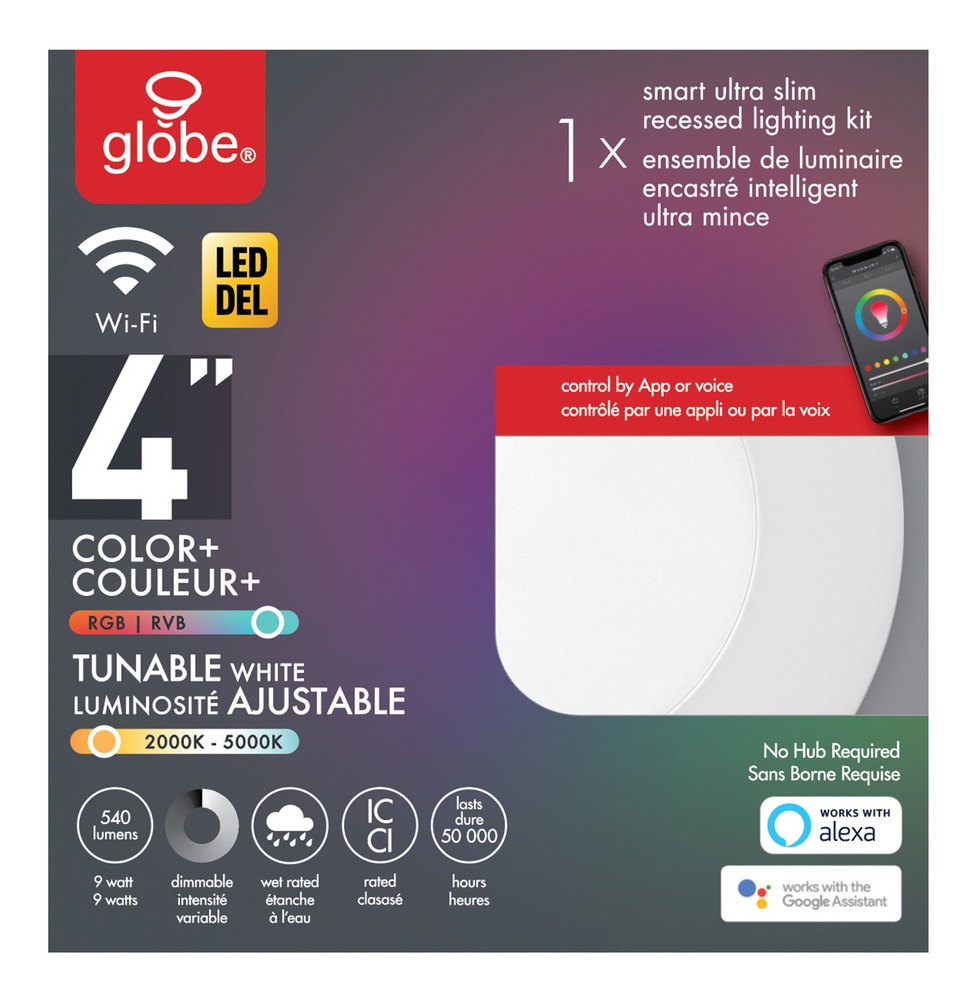 Globe Electric Smart-Slim Round LED Complete Colour Control Recessed ...