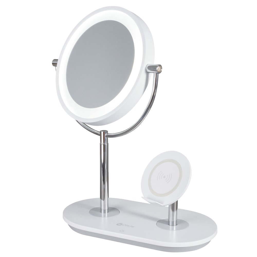OttLite Wireless Charging LED Makeup Mirror, White | Canadian Tire