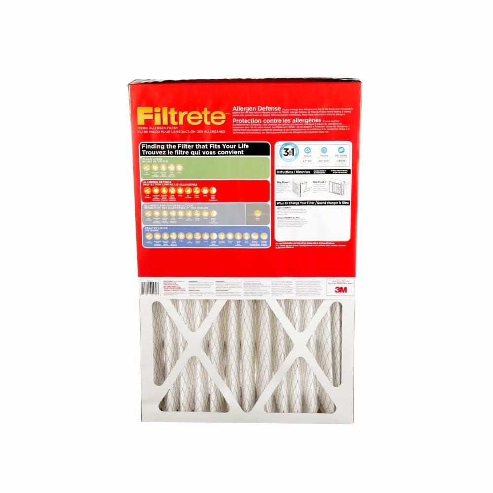 3M™ Filtrete™ Allergen Defense Micro Allergen Deep Pleat Air Filter, 1000MPR, 16 x 25 x 4-in, 1 ...
