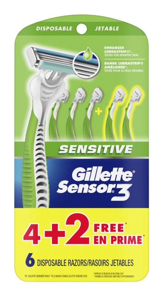 Gillette Sensor3 Sensitive Disposable Razors, 4-pk | Canadian Tire