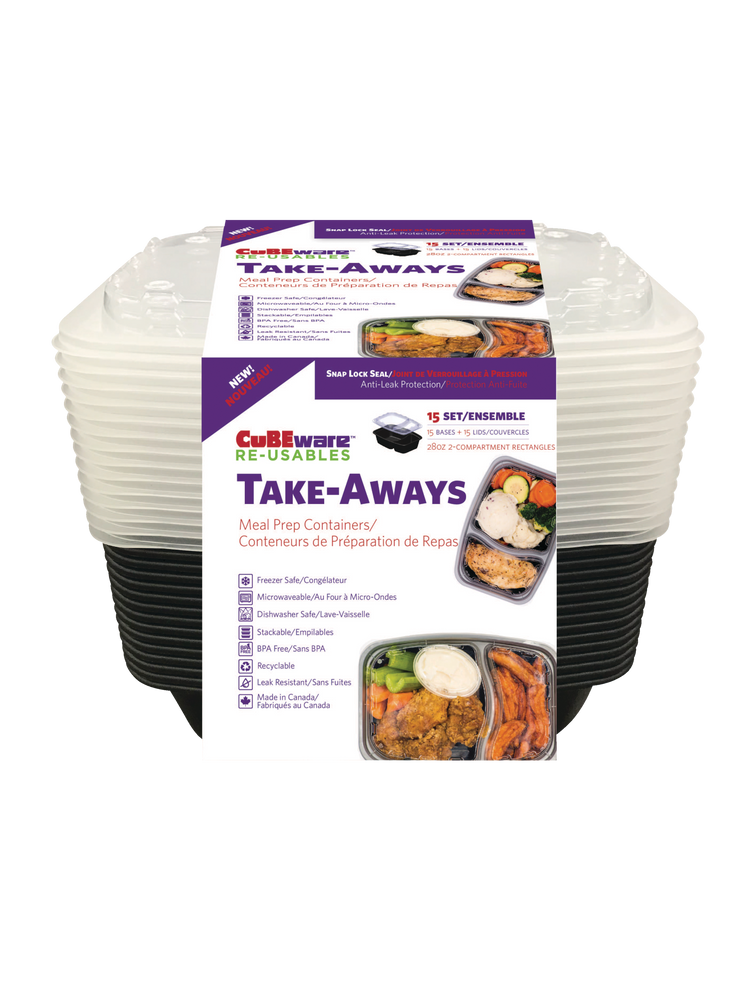 CubeWare Reusable Meal Prep Containers, 15-pk | Canadian Tire