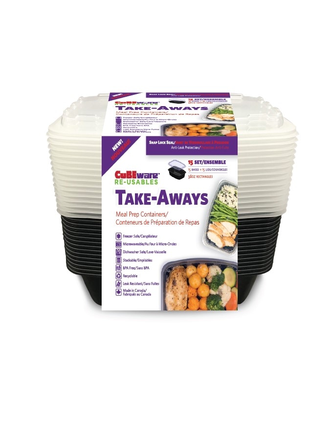 CubeWare Reusable Meal Prep Containers, 15-pk | Canadian Tire