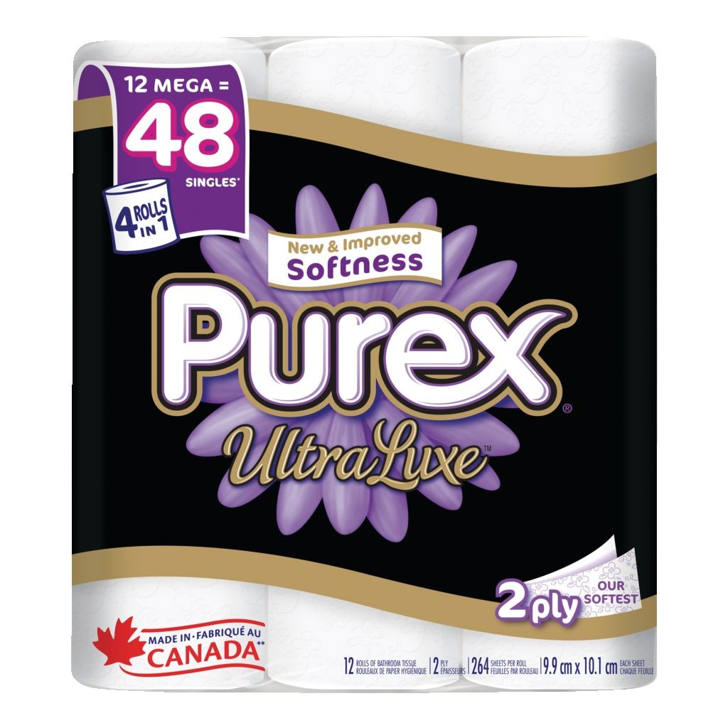 Purex Ultra Luxe Mega Bathroom Tissue, 12 Rolls = 48 Rolls | Canadian Tire