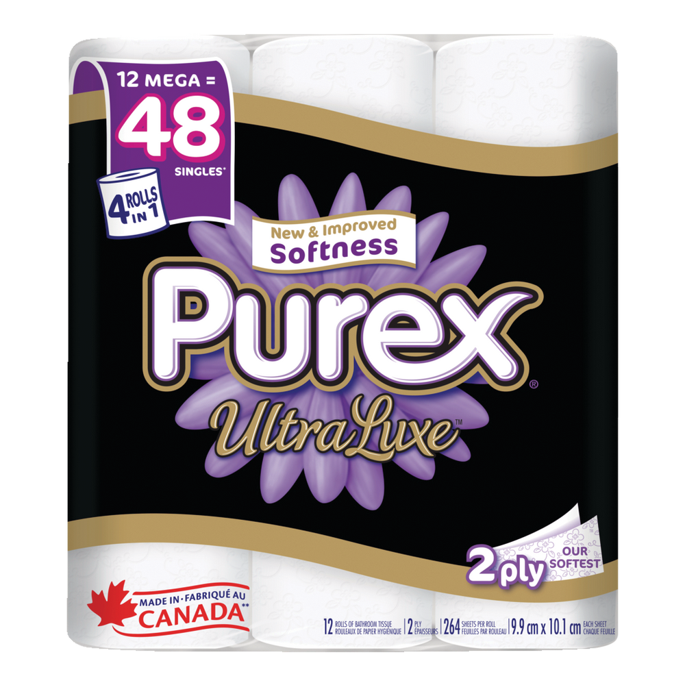 Purex Ultra Luxe Mega Bathroom Tissue, 12 Rolls = 48 Rolls | Canadian Tire