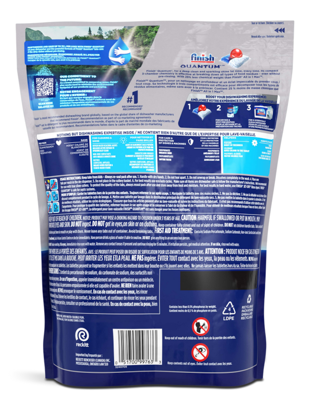 Finish Quantum All-in-One Max Dishwasher Detergent Tabs, Fresh Scent ...