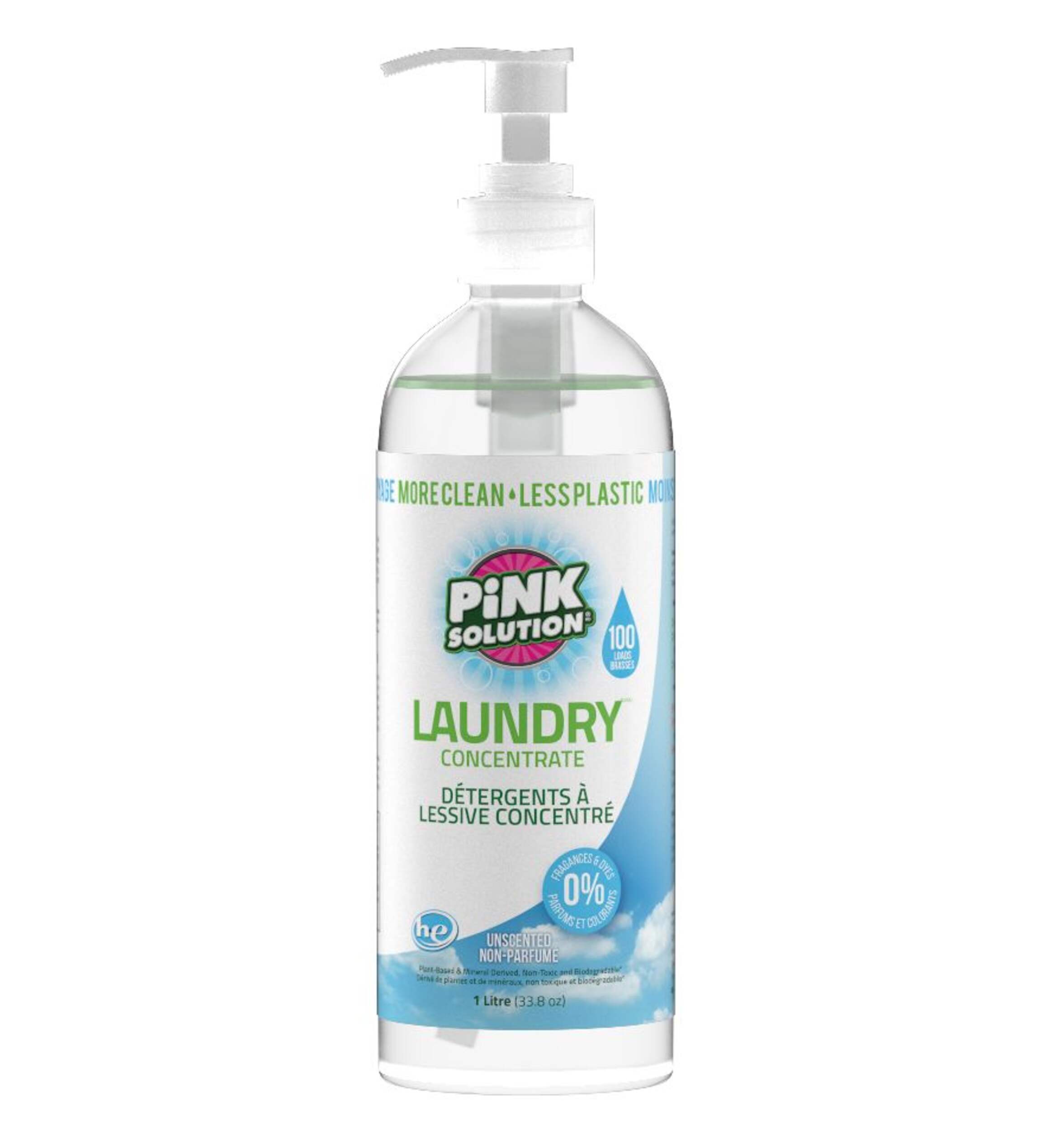 Pink Solution Liquid Laundry Detergent with Pump, Assorted Scents, 100 ...