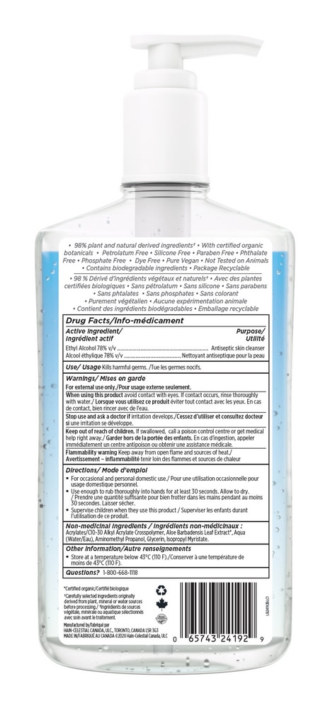 One Step Live Clean® Pump Hand Sanitizer Gel with Aloe, Natural Scent ...