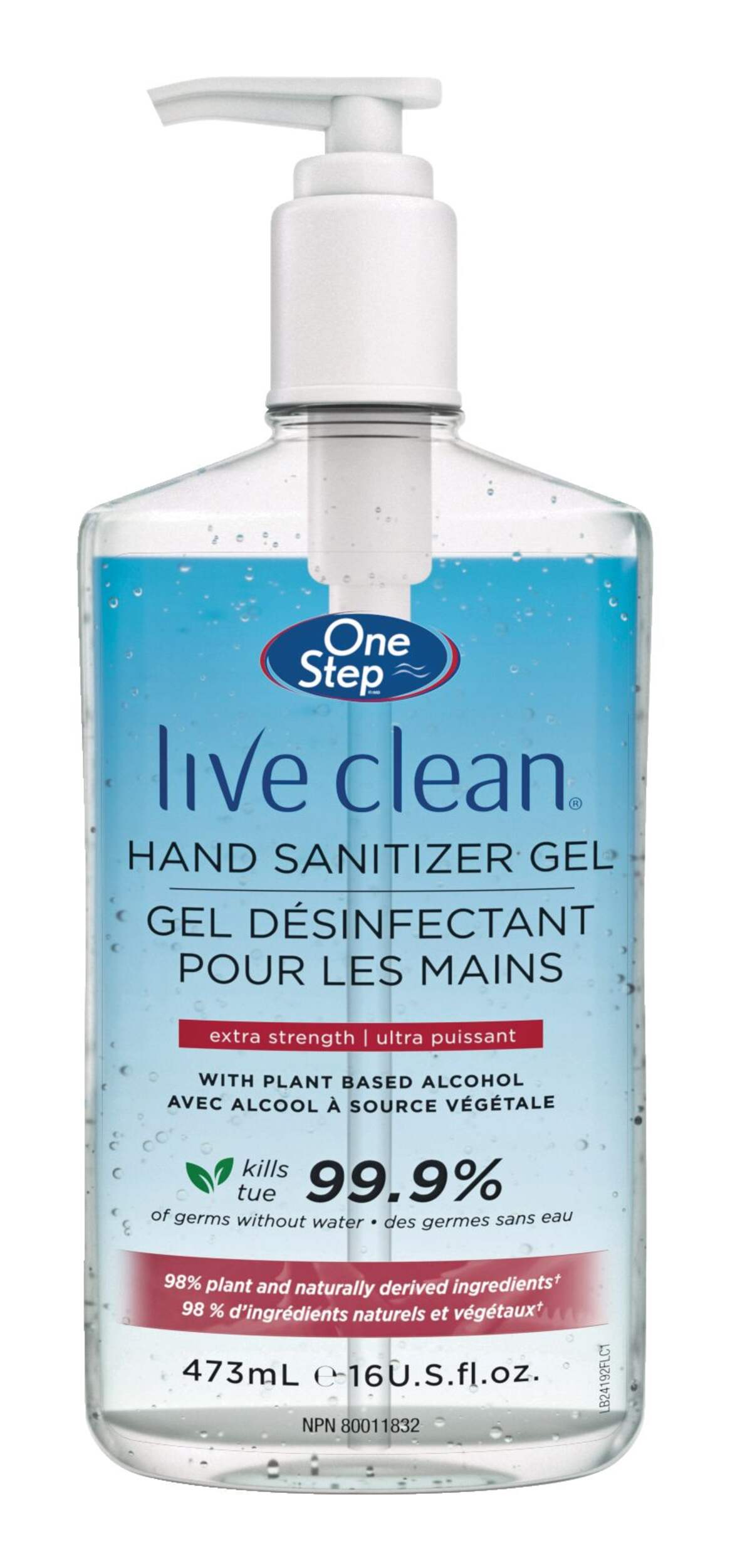 One Step Live Clean® Pump Hand Sanitizer Gel with Aloe, Natural Scent ...