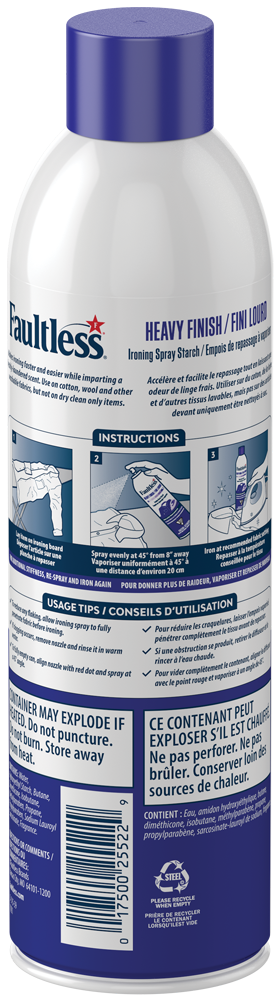 Faultless Heavy Finish Ironing Spray Starch, Fresh Scent, 567-g ...