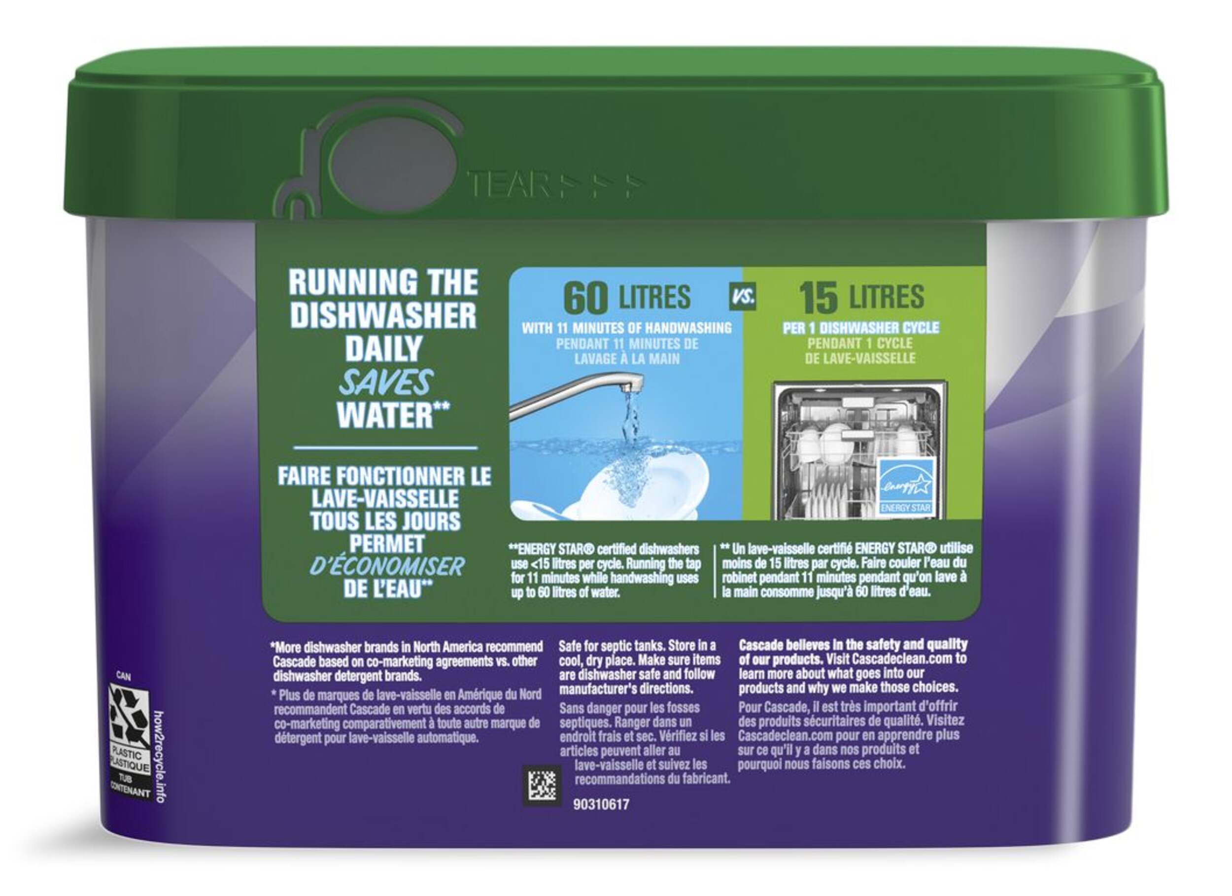 Détergent pour lave-vaisselle en capsules, Cascade Platinum Plus ...