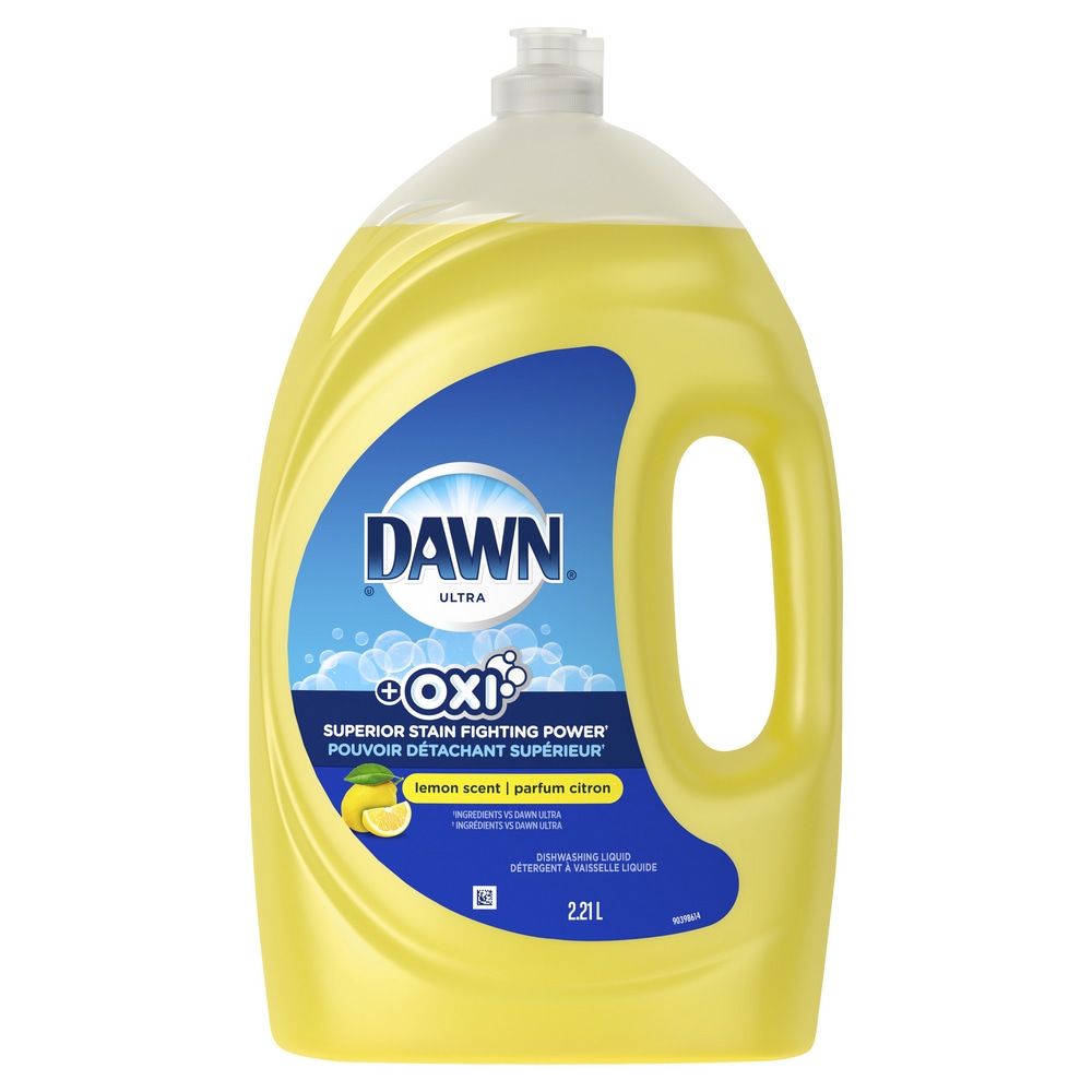 Dawn Ultra Dishwashing Liquid Dish Soap with Oxi Stain Fighting Power, Lemon Scent, 2.21-L ...