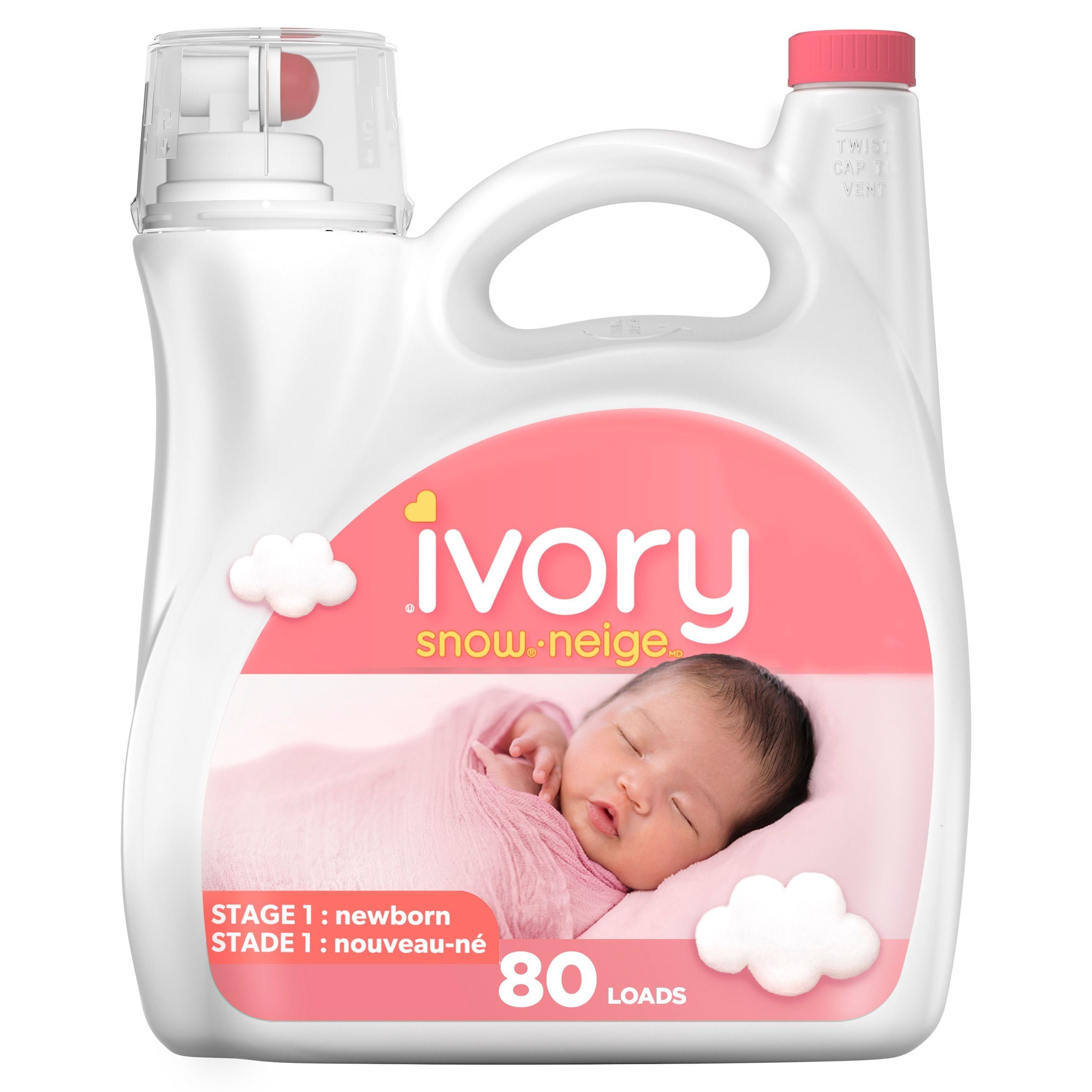 Détergent à lessive liquide Ivory Snow Baby, 80 brassées, 3,4 l ...