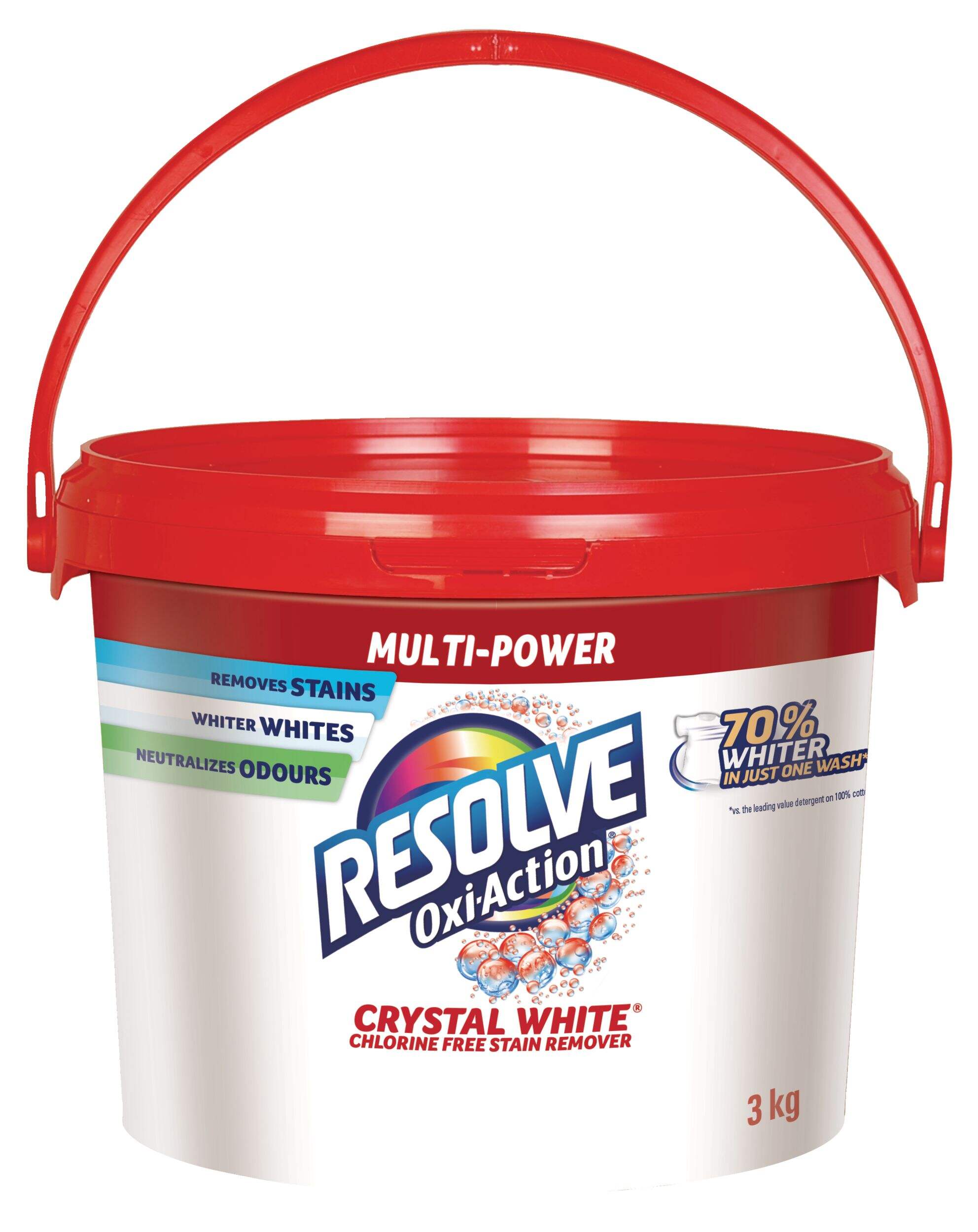 Resolve In Wash Laundry Stain Remover Powder with Oxi Action Crystal White, HE Compatible, 3-kg ...