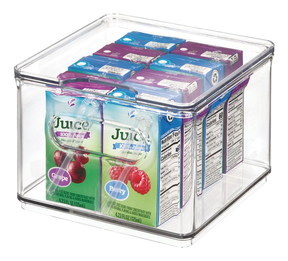 The Home Edit x iDESIGN Clear Plastic Small Stacking Fridge Bin Storage ...