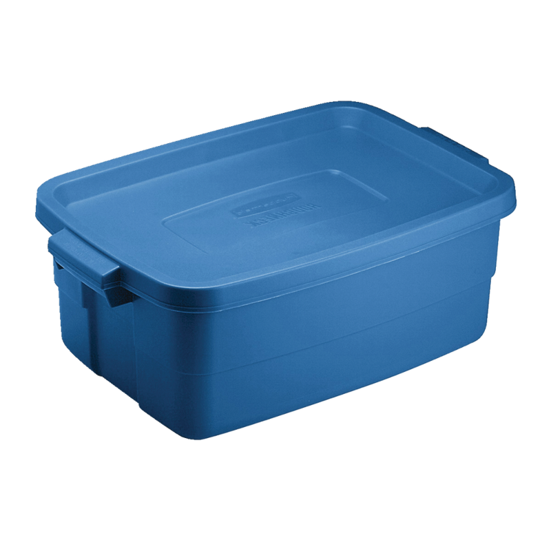 Rubbermaid Roughneck Stackable Storage Box with Lid, 11-L, Blue ...