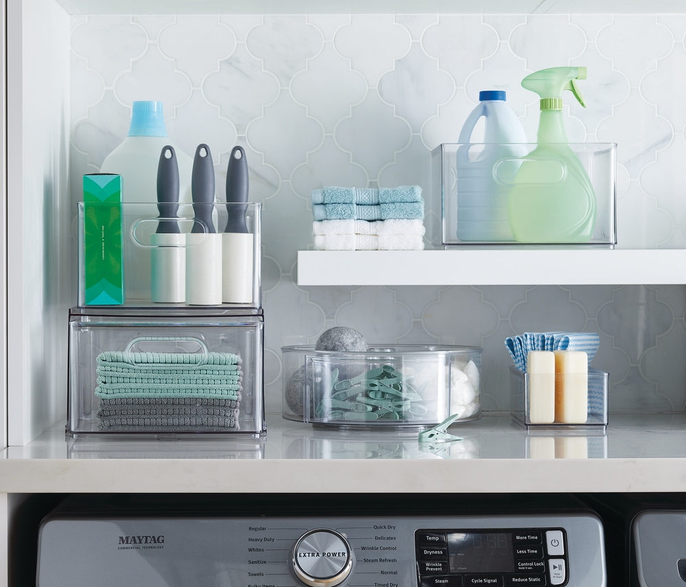 The Home Edit by iDESIGN Clear Stackable Large Shallow Organizing ...