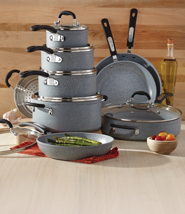 MASTER Chef Granite Coated Cookware Set, Non-Stick, Dishwasher & Oven ...