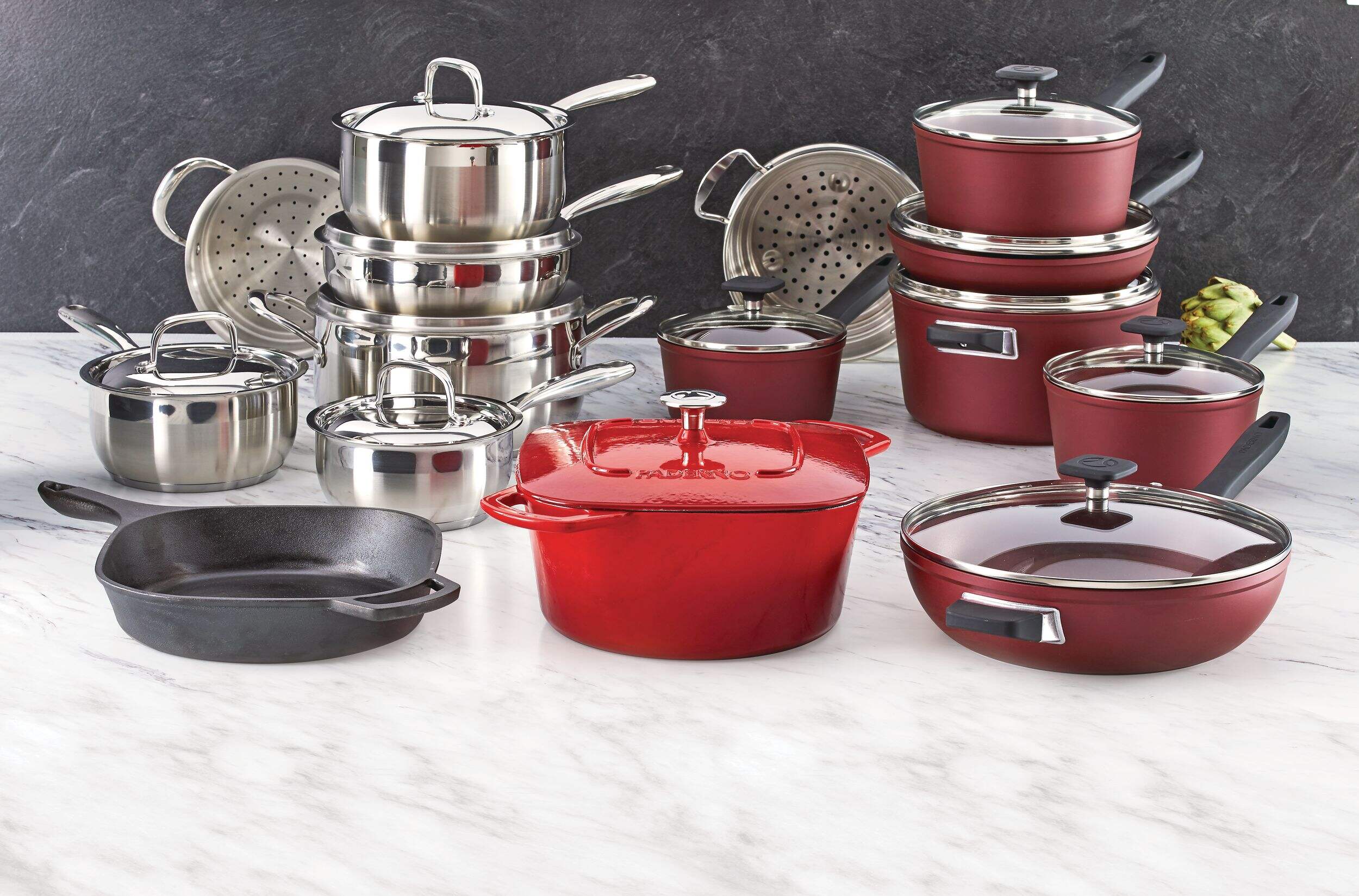 PADERNO Classic Cookware Set, Non-Stick, Maroon, 11-pc | Canadian Tire