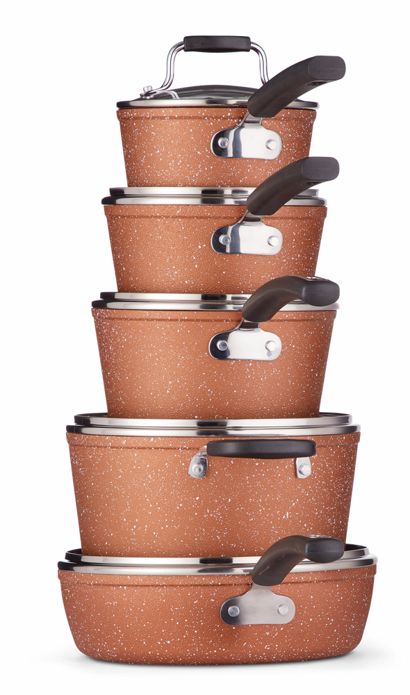 Heritage The Rock Copper Essentials Cookware Set, Non-Stick, Dishwasher ...