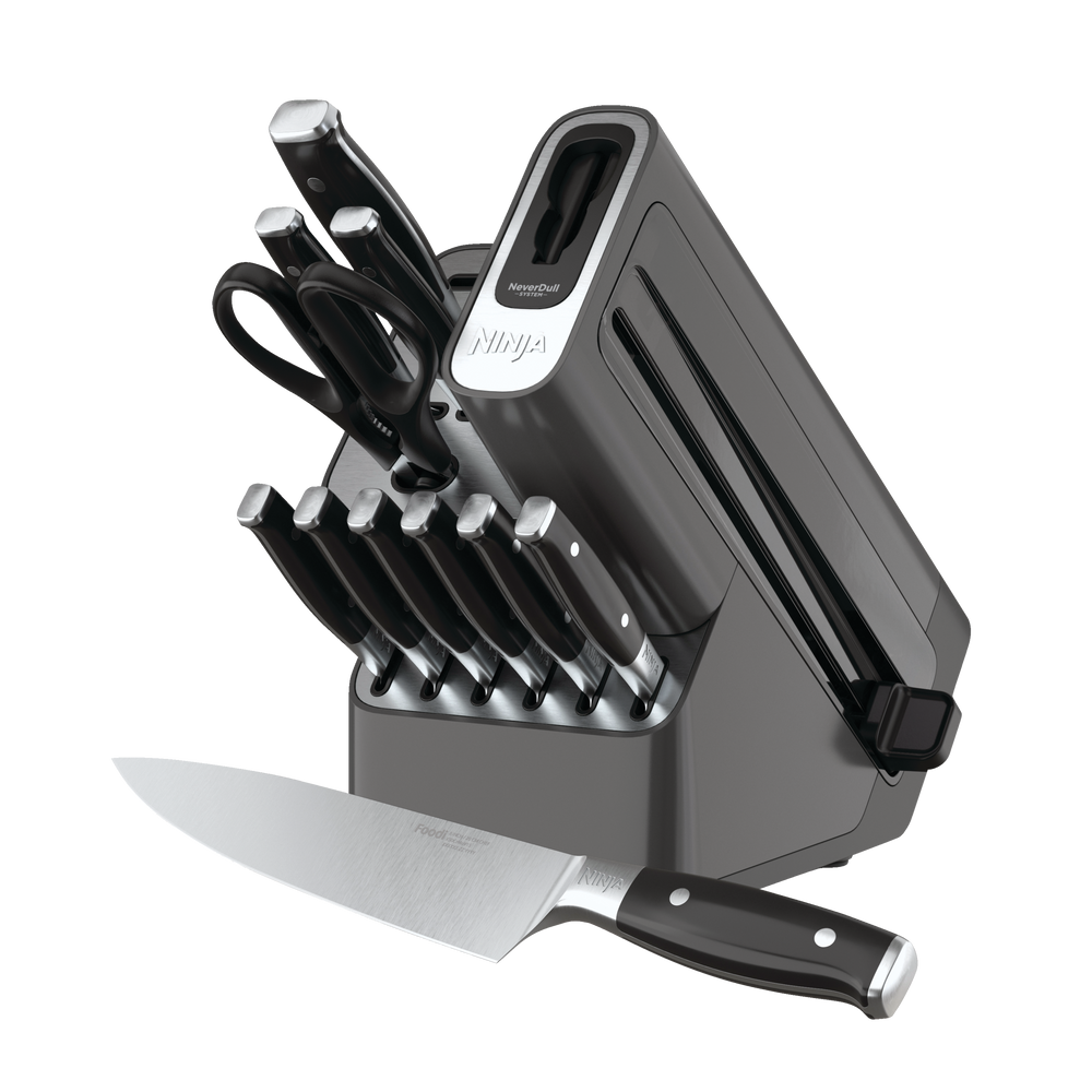 Ninja Premium Stainless Steel Forged Knife Block Set with Sharpener, 12 ...