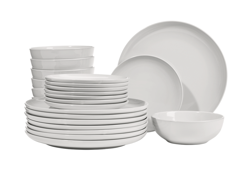 MASTER Chef Stoneware Dinnerware Set, Serves 8, 24-pc, White | Canadian ...