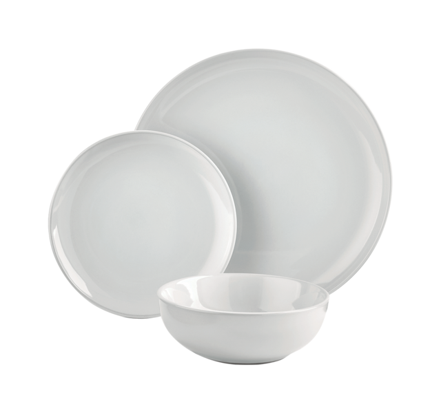 MASTER Chef Stoneware Dinnerware Set, Serves 8, 24-pc, White | Canadian ...