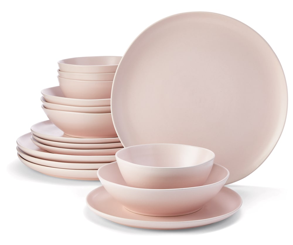 CANVAS Organic Shape Dinnerware Set, Matte Pink, 16-pc | Canadian Tire