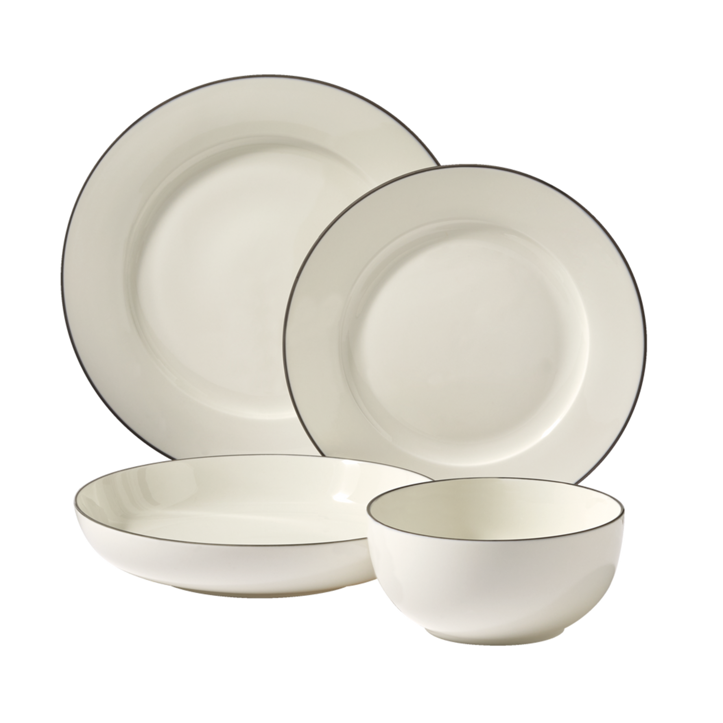 Paderno Bonavista 6pc Porcelain Mid-Rim Dinner Plate Set, Chip ...